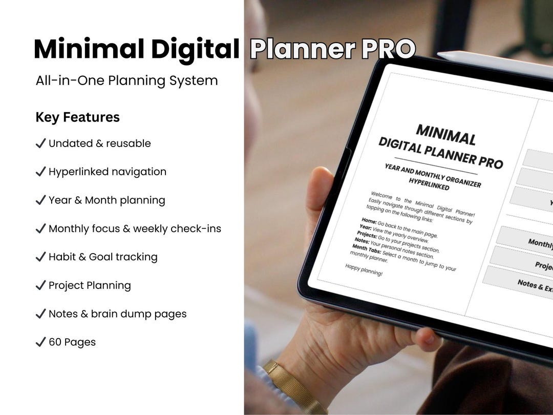 Digital Planner Pro|hyperlinked Year & Monthly Planner|all-in-one ...