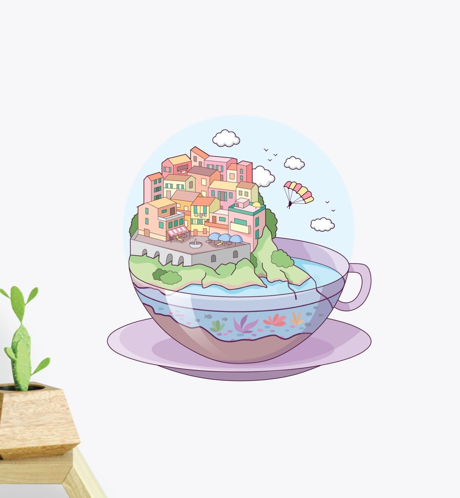 Tea Town Wall Sticker Decal | Kids Wall Stickers, Animals Wall Stickers ...