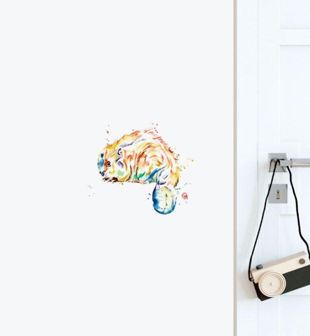 Beaver Wall Sticker Decal | Illustration Wall Stickers, Animals Wall ...