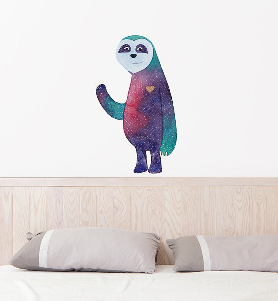 Happy Galaxy Sloth Wall Sticker Decal | Kids Wall Stickers, Animals ...