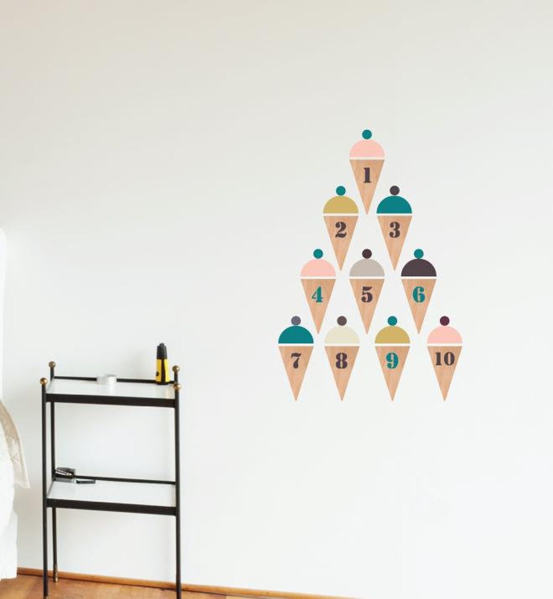 Ice Cream Numerals Wall Sticker Decal | Educational Wall Stickers ...