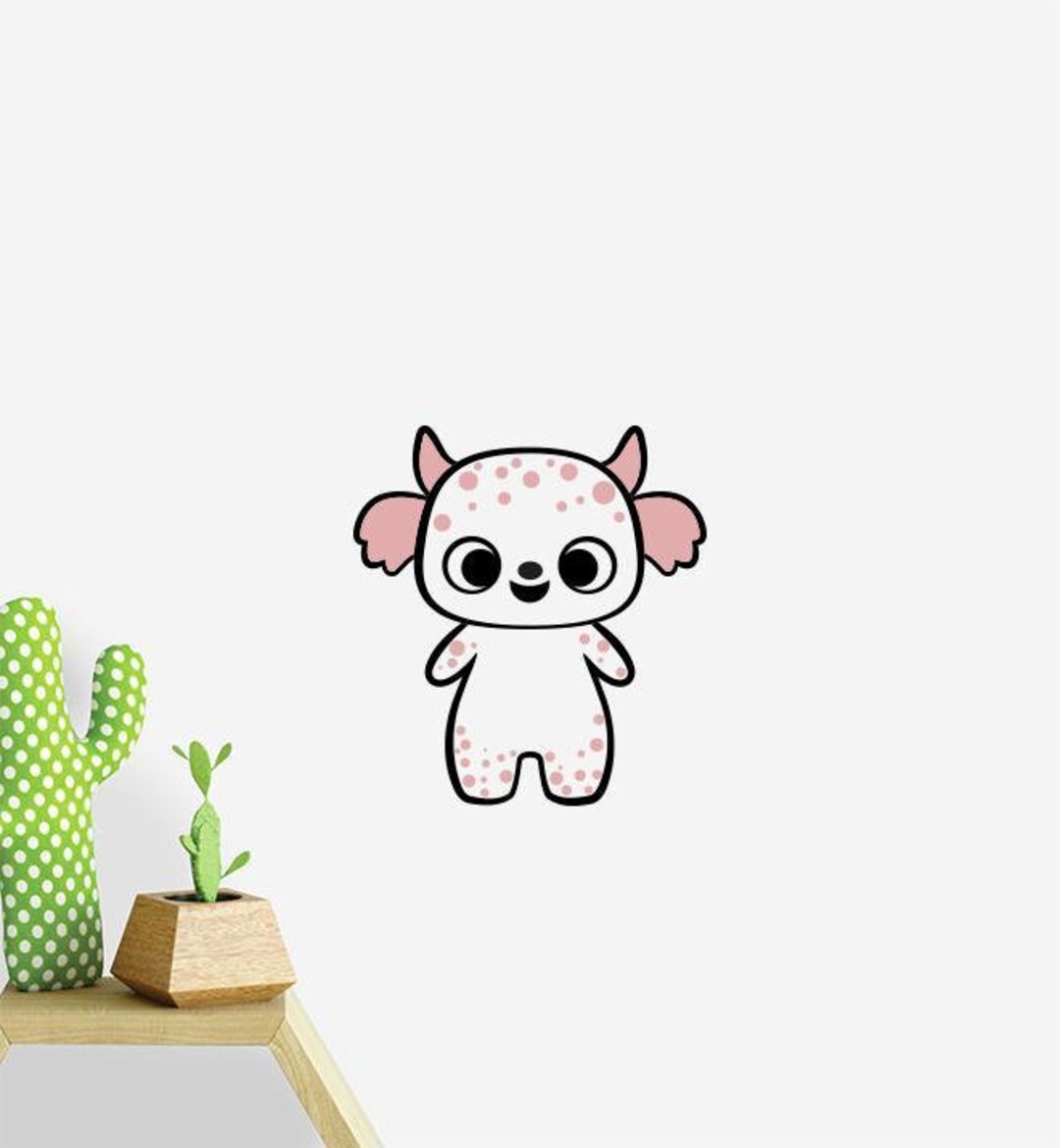 Pink Spotty Monster Wall Sticker Decal | Kids Wall Stickers, Animals ...