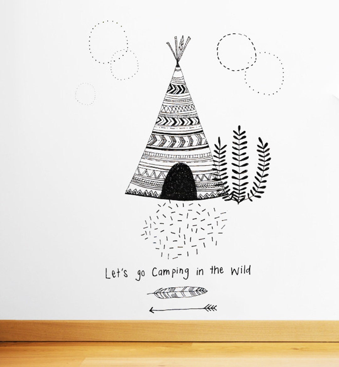 Lets Go Camping in the Wild Wall Sticker Decal | Wall Sticker Quotes ...