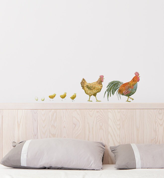 Chicken Family on A Walk Wall Sticker Decal Dogs and Pets - Etsy