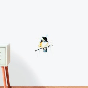 Chickadee Winter Friend Wall Sticker Decal Illustration - Etsy