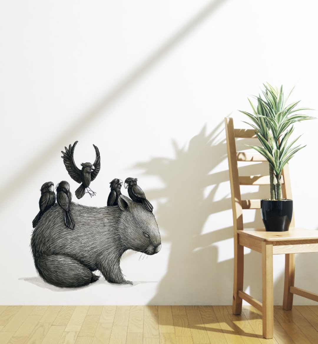 Wombat 5 Cockies Wall Sticker Decal | Australian Animal Decals, Animal ...
