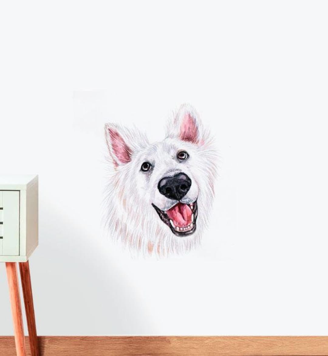 Happy American Eskimo Dog Wall Sticker Decal | Dogs and Pets Wall ...