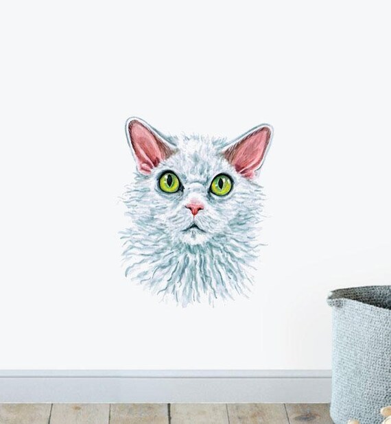 White Selkirk Rex Wall Sticker Decal Dogs and Pets Wall - Etsy