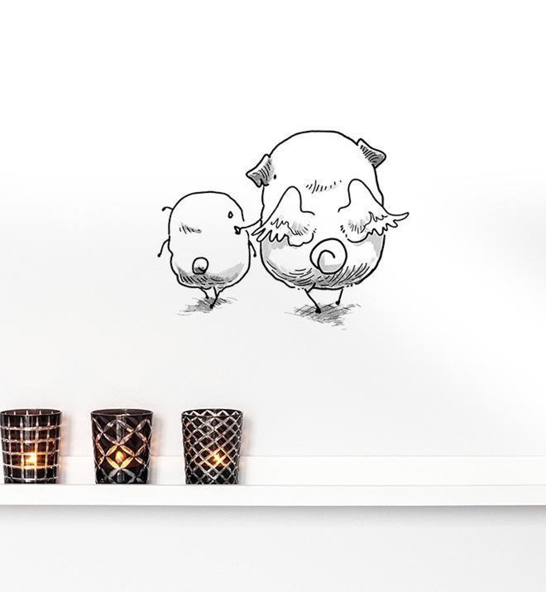 Angel Pugs Wall Sticker Decal Dogs and Pets Wall Stickers, Wall Art ...