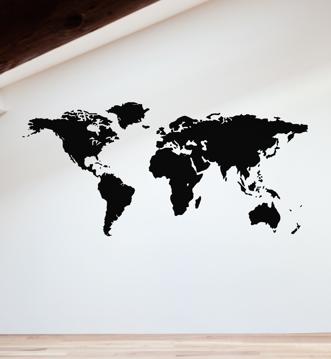 World Map Wall Sticker Decal | Educational Wall Stickers, Learning ...