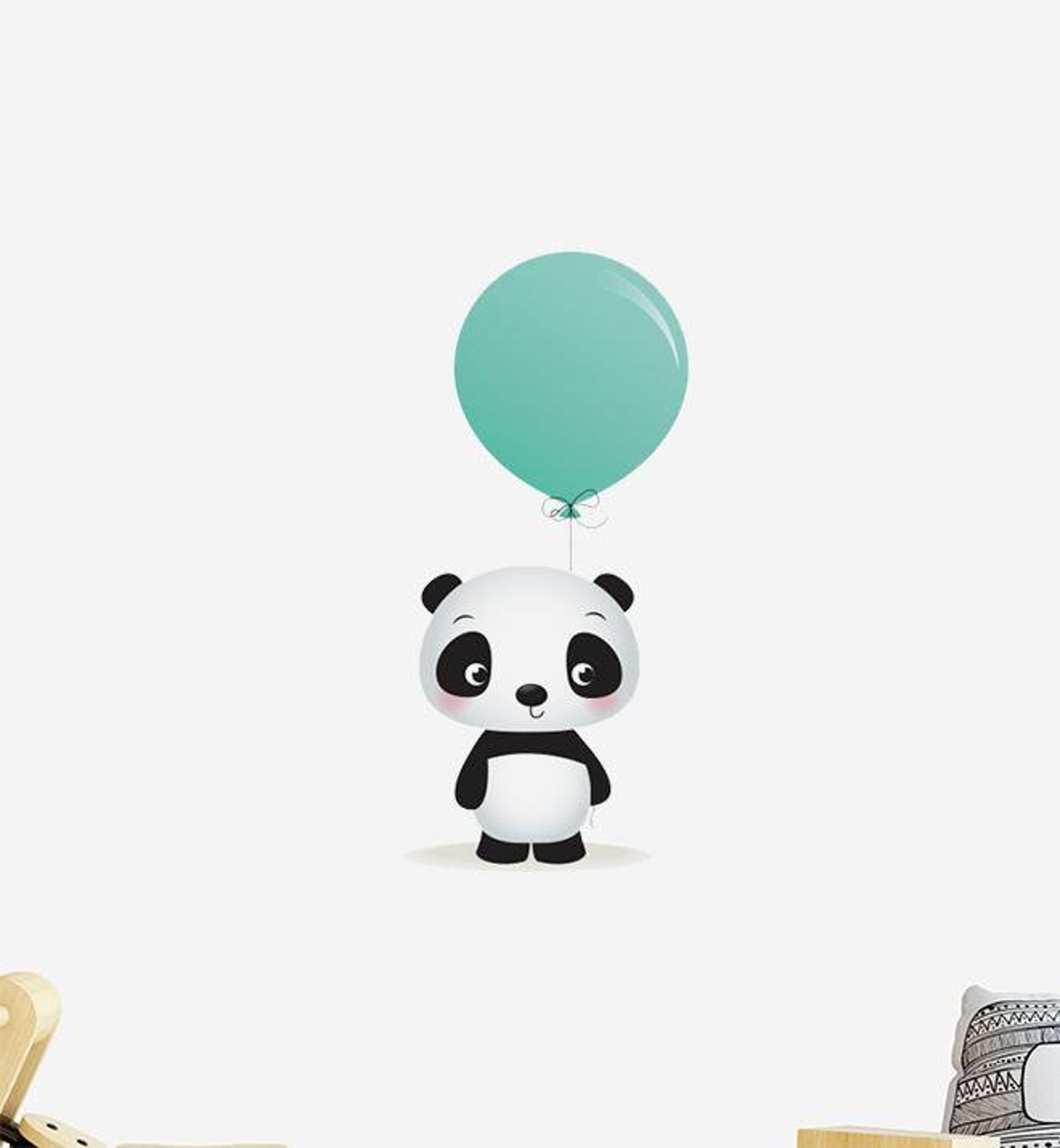 Panda With Big Balloon Wall Sticker Decal | Nursery Wall Stickers ...