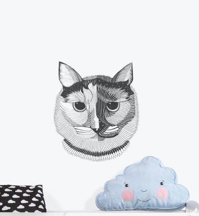 Phoenix the Queen Cat Wall Sticker Decal Illustration Wall - Etsy