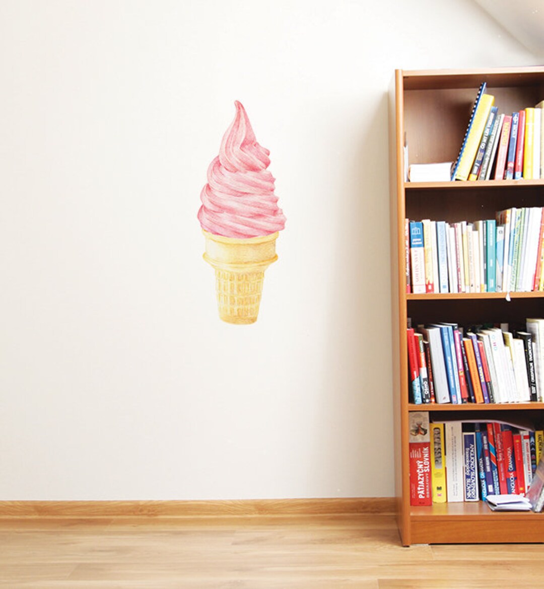 Big Yummy Pink Ice Cream Wall Sticker Decal | Kids Wall Stickers ...