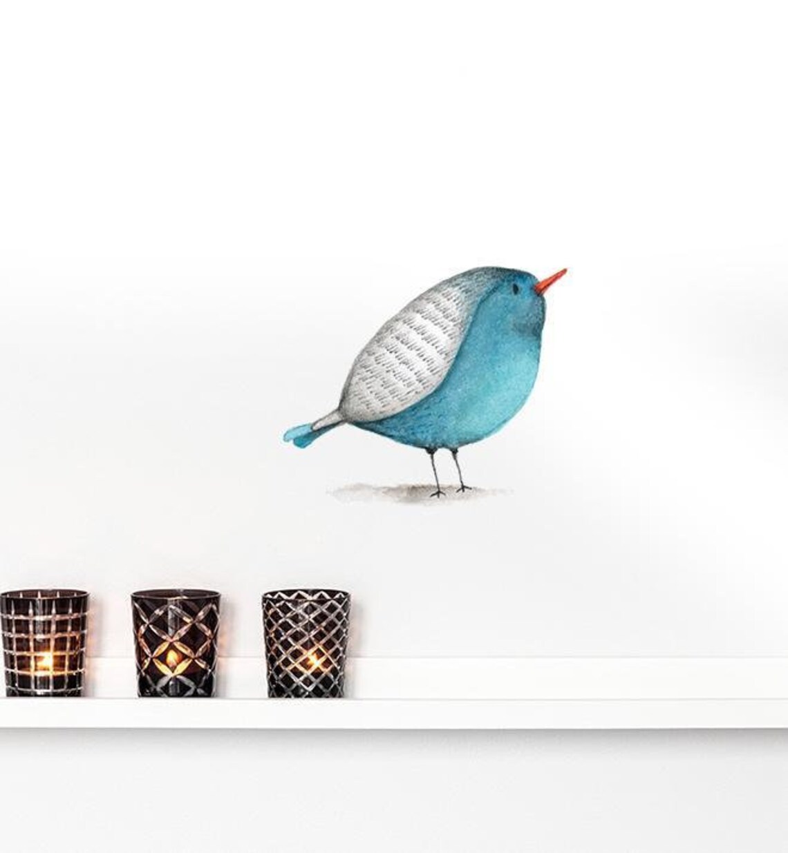 Blue Bird Wall Sticker Decal Dogs and Pets Wall Stickers | Etsy