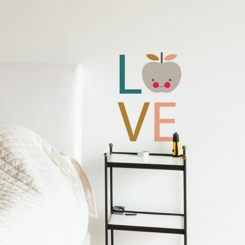 Love Apple Wall Sticker Decal | Wall Sticker Quotes, Wall Decals, Words ...
