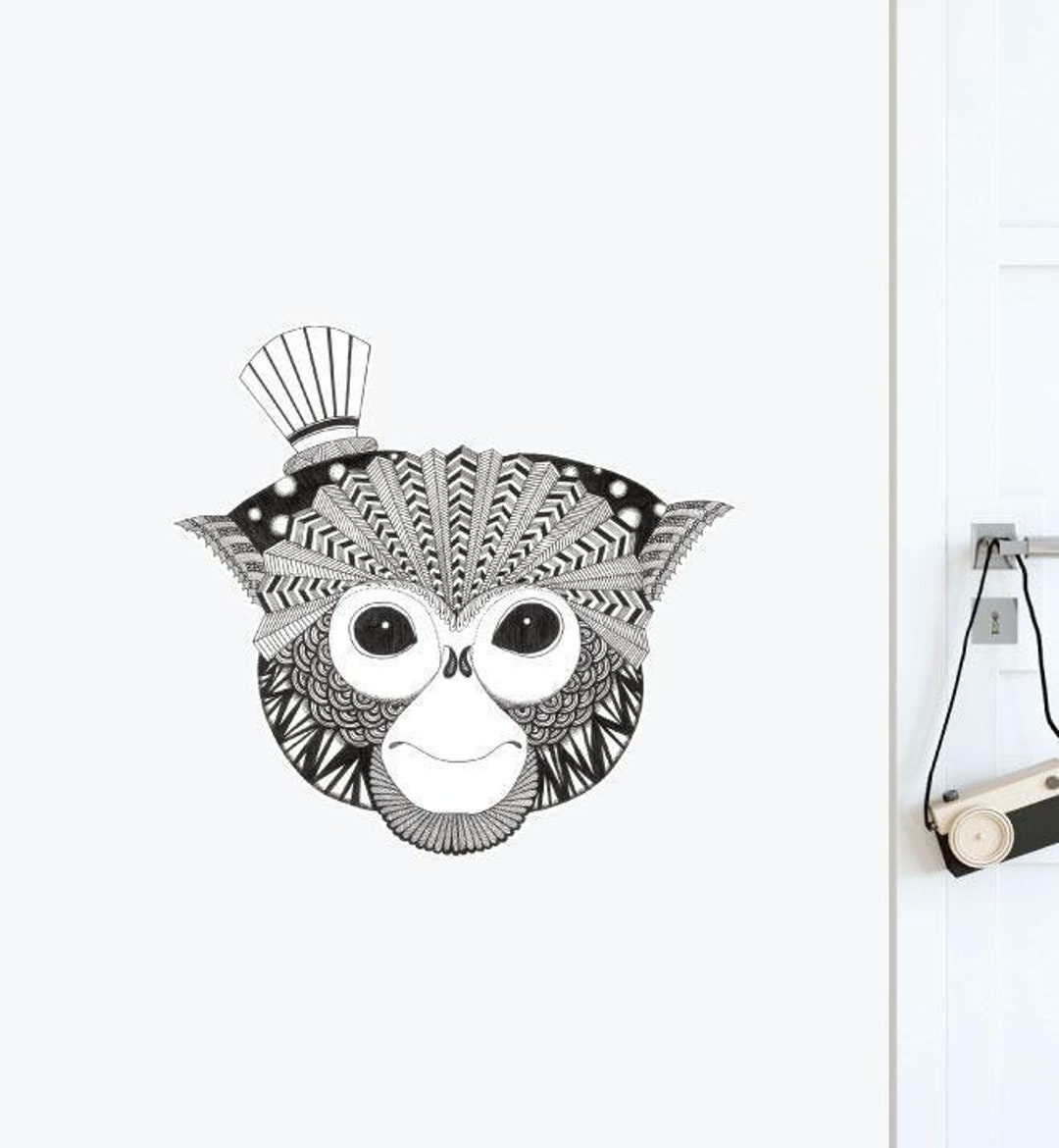 Clever Monkey Wall Sticker Decal Illustration Wall Stickers Etsy clever-monkey-wall-sticker-decal-illustration-wall-stickers-etsy