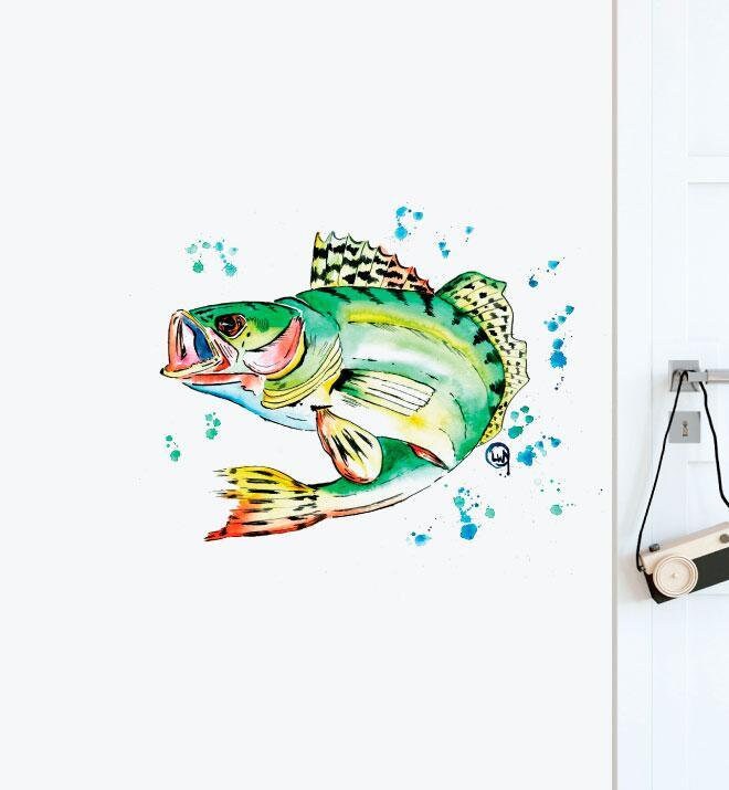 Fish Wall Sticker Decal Illustration Wall Stickers Animals - Etsy