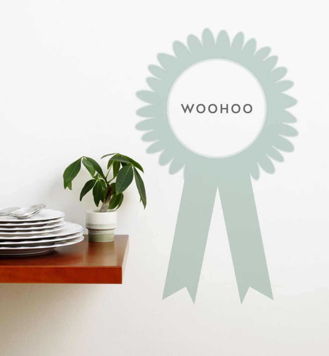 Woohoo Ribbon Wall Sticker Decal | Wall Sticker Quotes, Wall Decals ...
