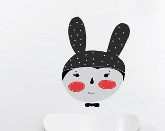 Bunny Rabbit Wall Decals kids Room Animal Wall Stickers - Etsy