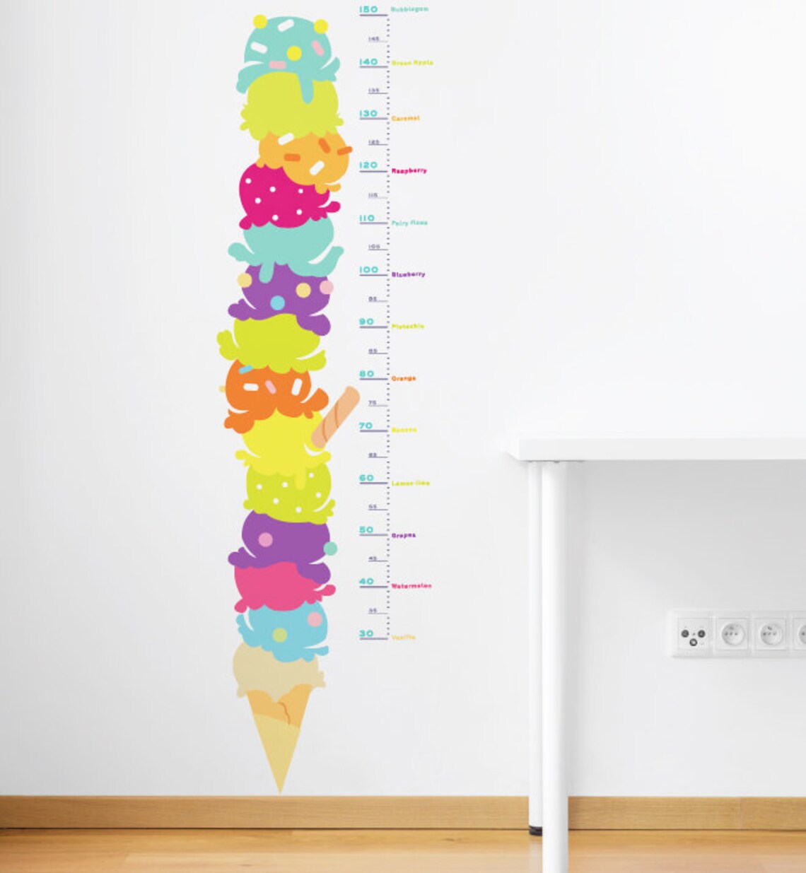 Gelato Height Chart Wall Sticker Decal Educational Wall | Etsy