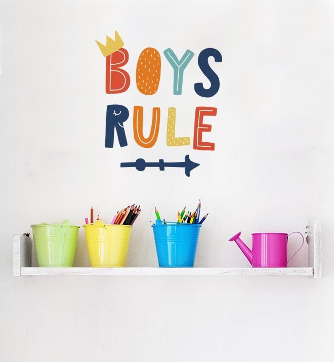Boys Rule Wall Sticker Decal | Wall Sticker Quotes, Wall Decals, Words ...