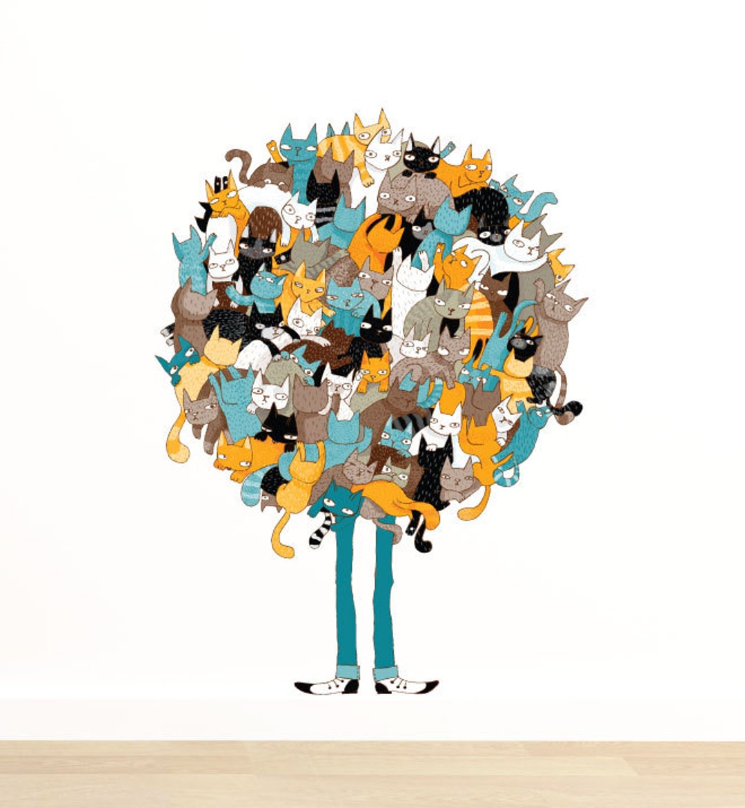 Catnip Wall Sticker Decal | Kids Wall Stickers, Animals Wall Stickers ...