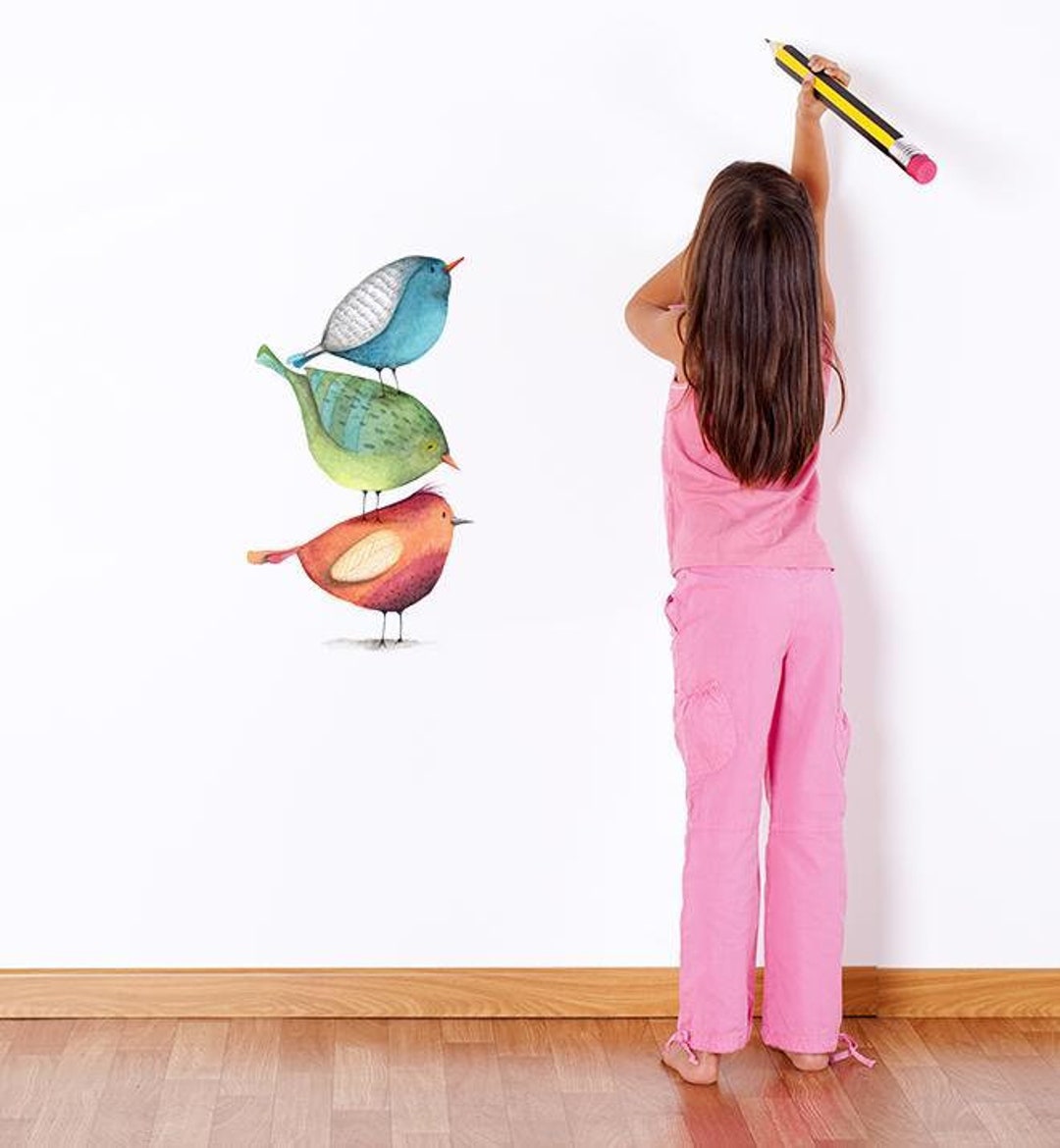 Three Birds Stacked up Wall Sticker Decal Dogs and Pets Wall Stickers ...