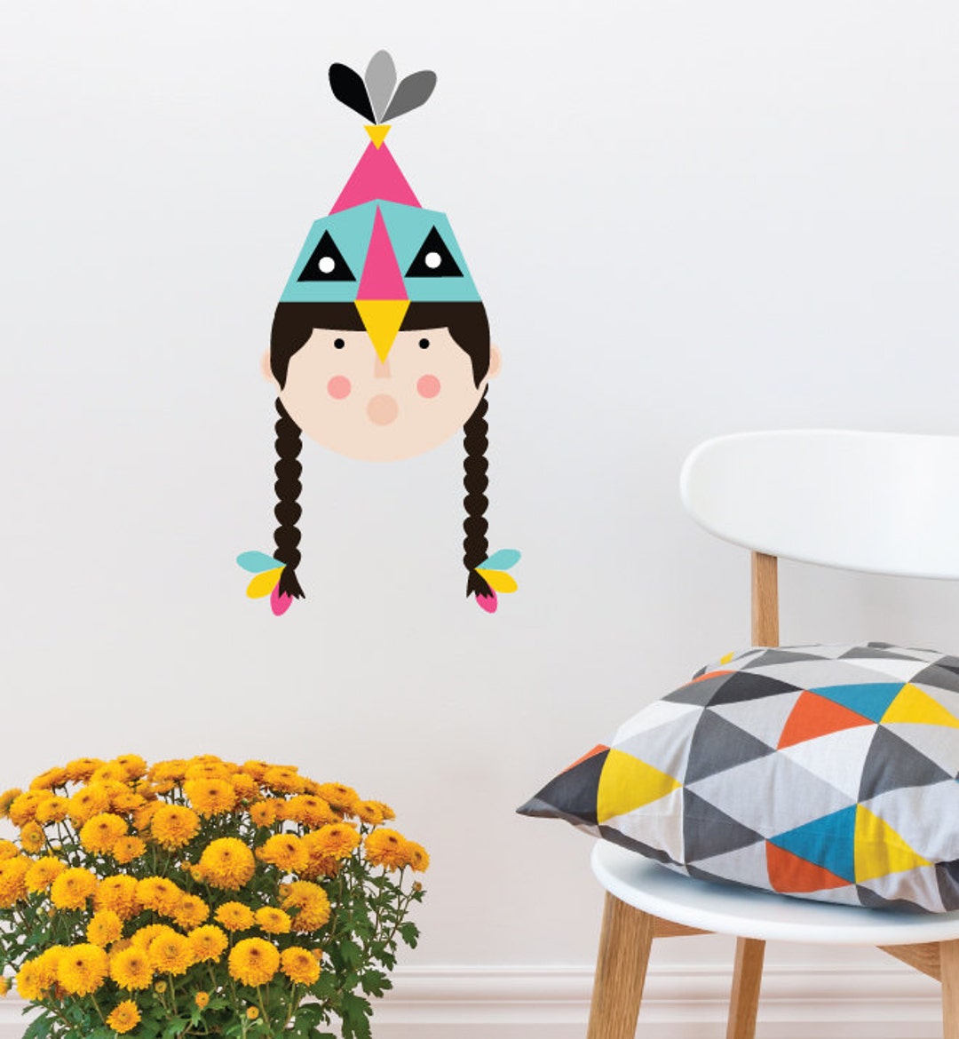 Tribe Girl Wall Sticker Decal Nursery Wall Stickers Animal - Etsy