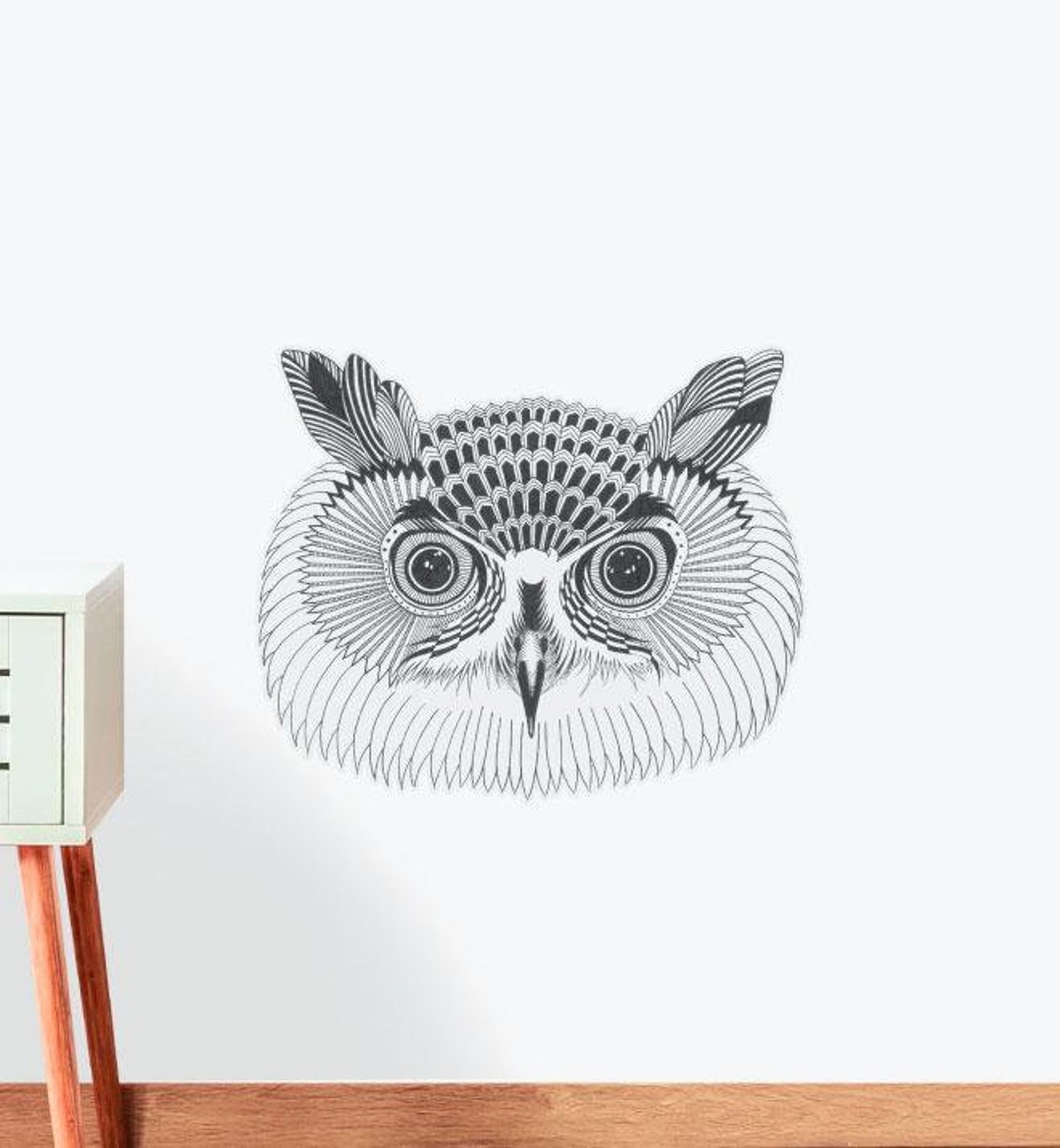 The Wise Owl Wall Sticker Decal | Illustration Wall Stickers, Animals ...
