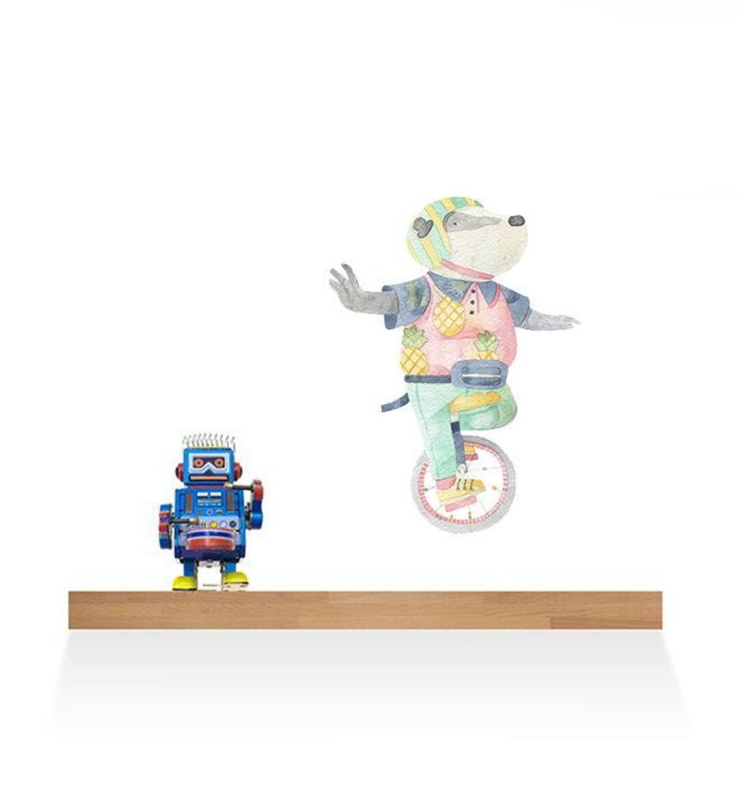Francois the Unicycle Bear Wall Sticker Decal | Kids Wall Stickers ...
