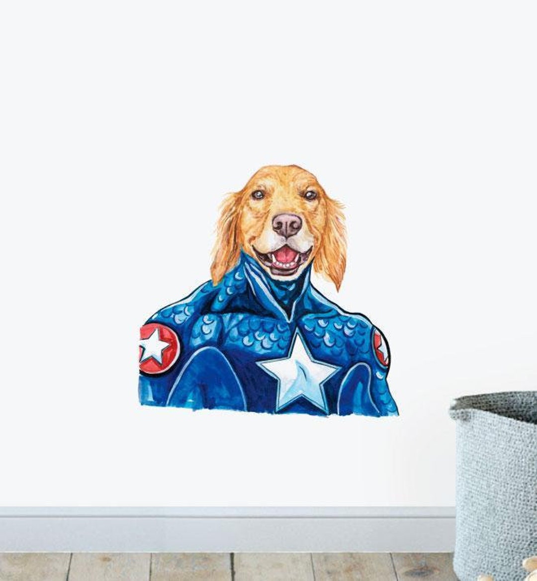 Captain America Dog Wall Sticker Decal | Dogs and Pets Wall Stickers ...