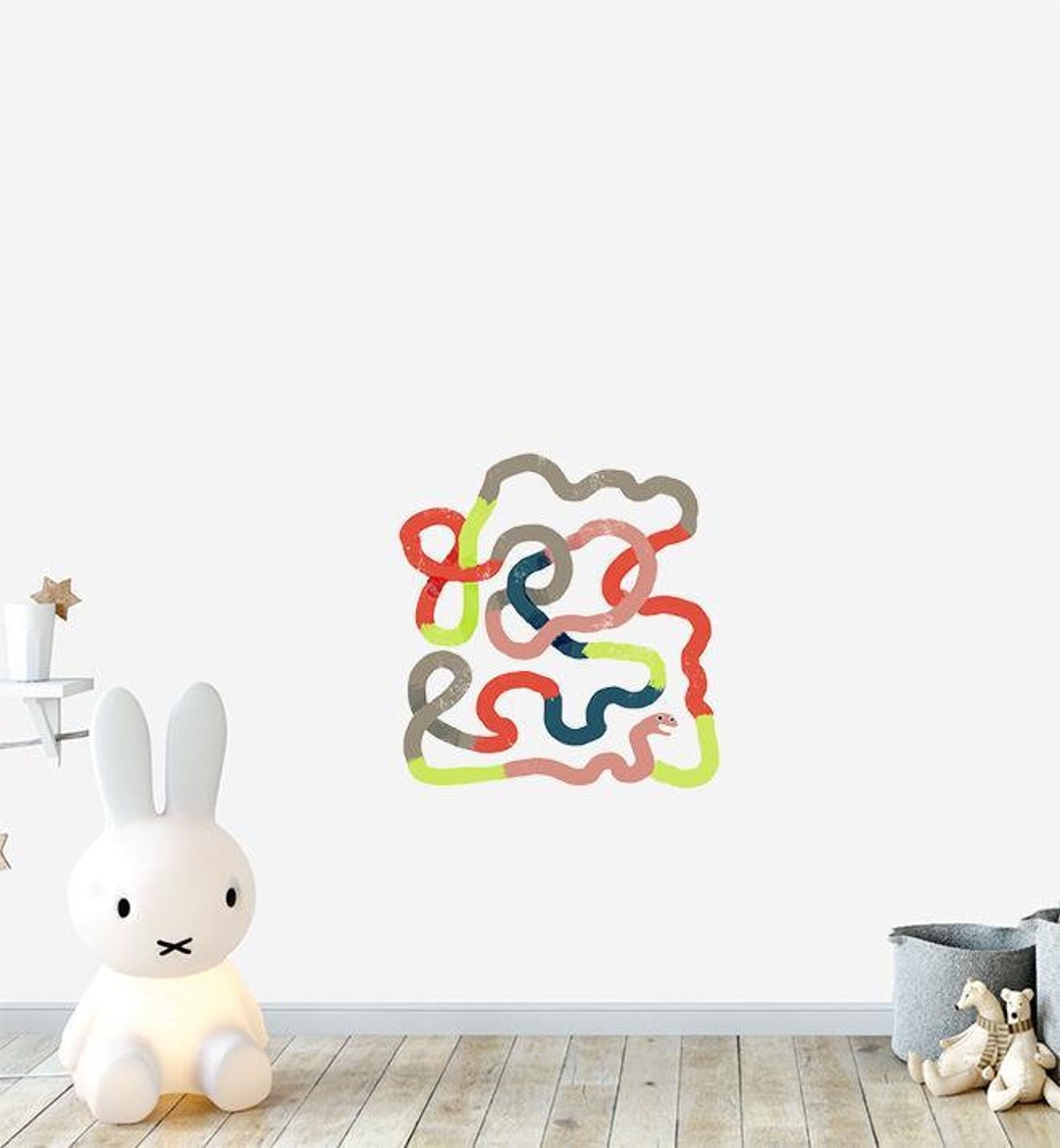 Super Swirly Worm Wall Sticker Decal | Kids Wall Stickers, Animals Wall ...