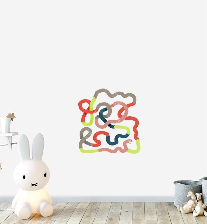 Super Swirly Worm Wall Sticker Decal Kids Wall Stickers, Animals Wall ...