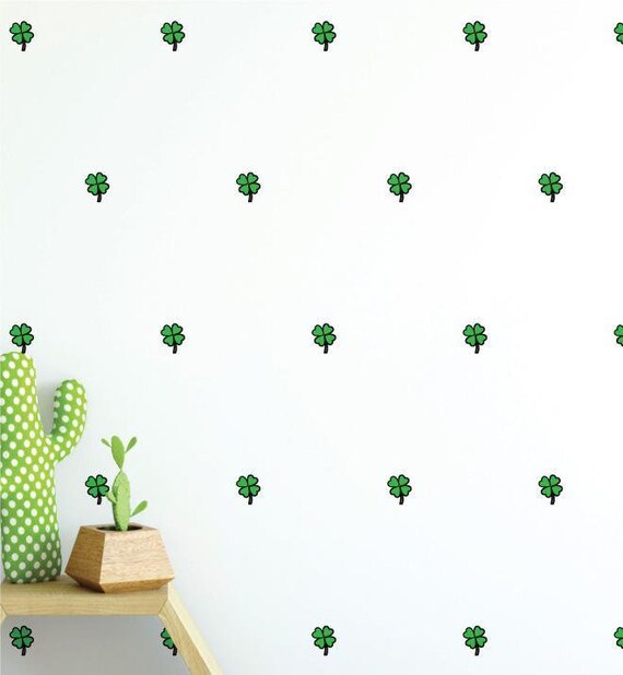 Clover Pattern collection of 28 Wall Sticker Decal | Etsy