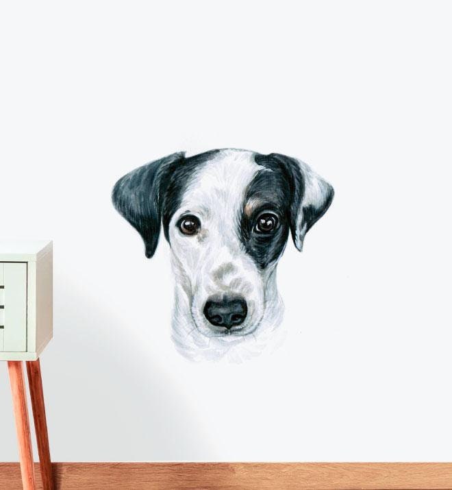 Black and White Jack Russel Wall Sticker Decal | Dogs and Pets Wall ...