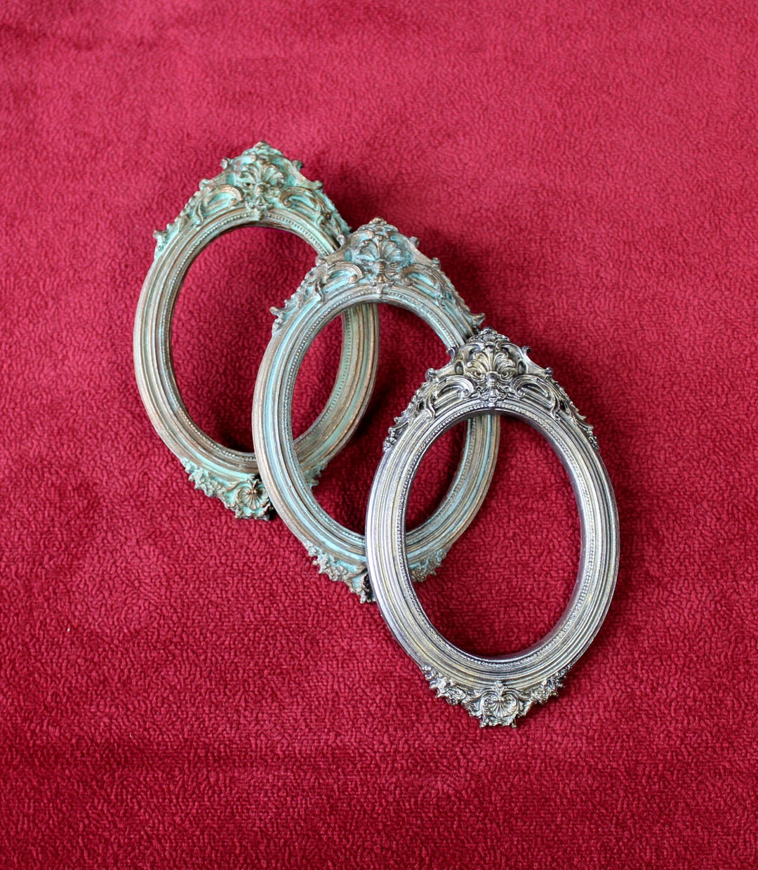 Frame Made of Plaster Stucco in Patinated Copper, Brass and Tin Colors ...