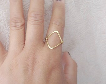 Modern Diamond Ring | Etsy