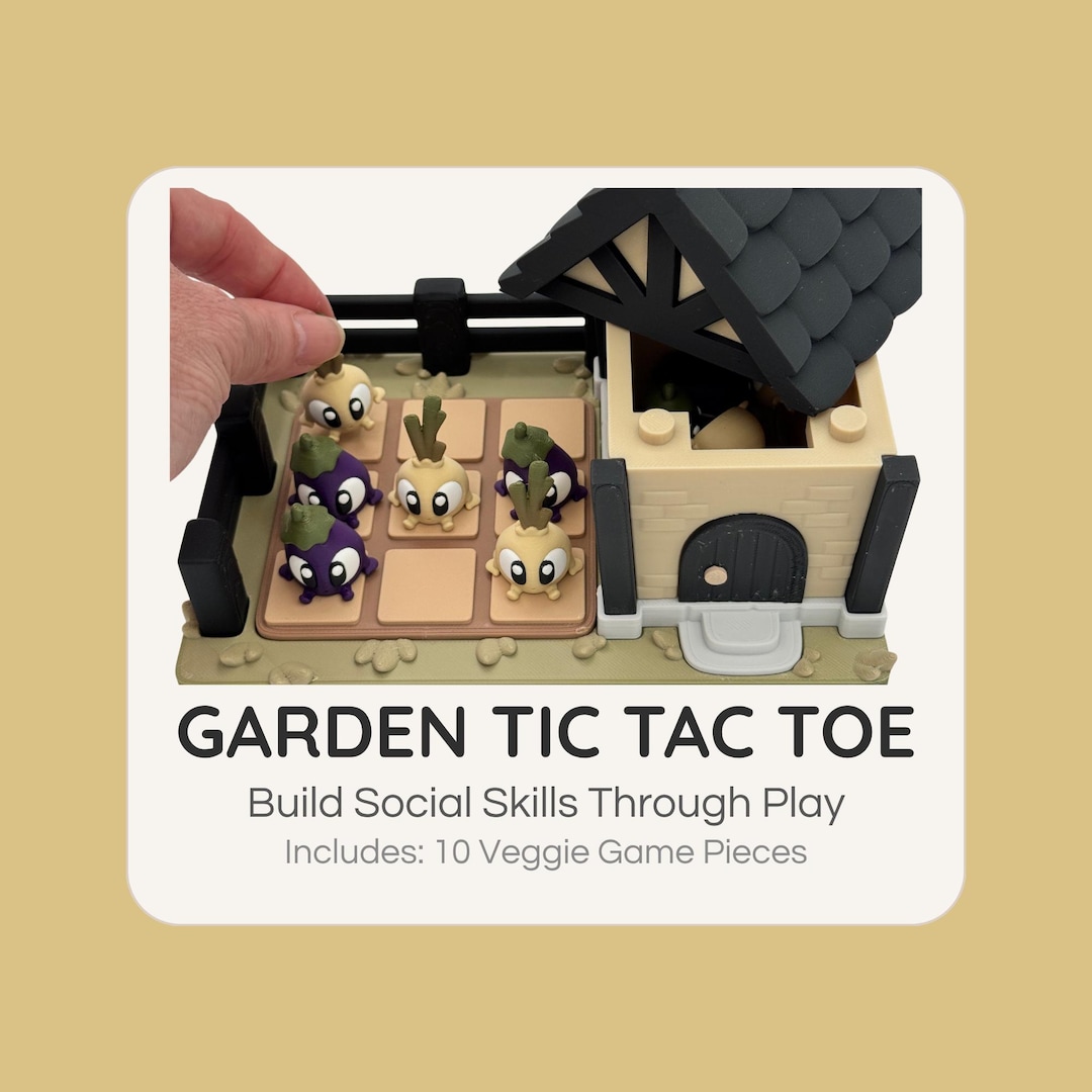 Garden Tic Tac Toe Game Set | Miniature Vegetables, Storytelling Play ...