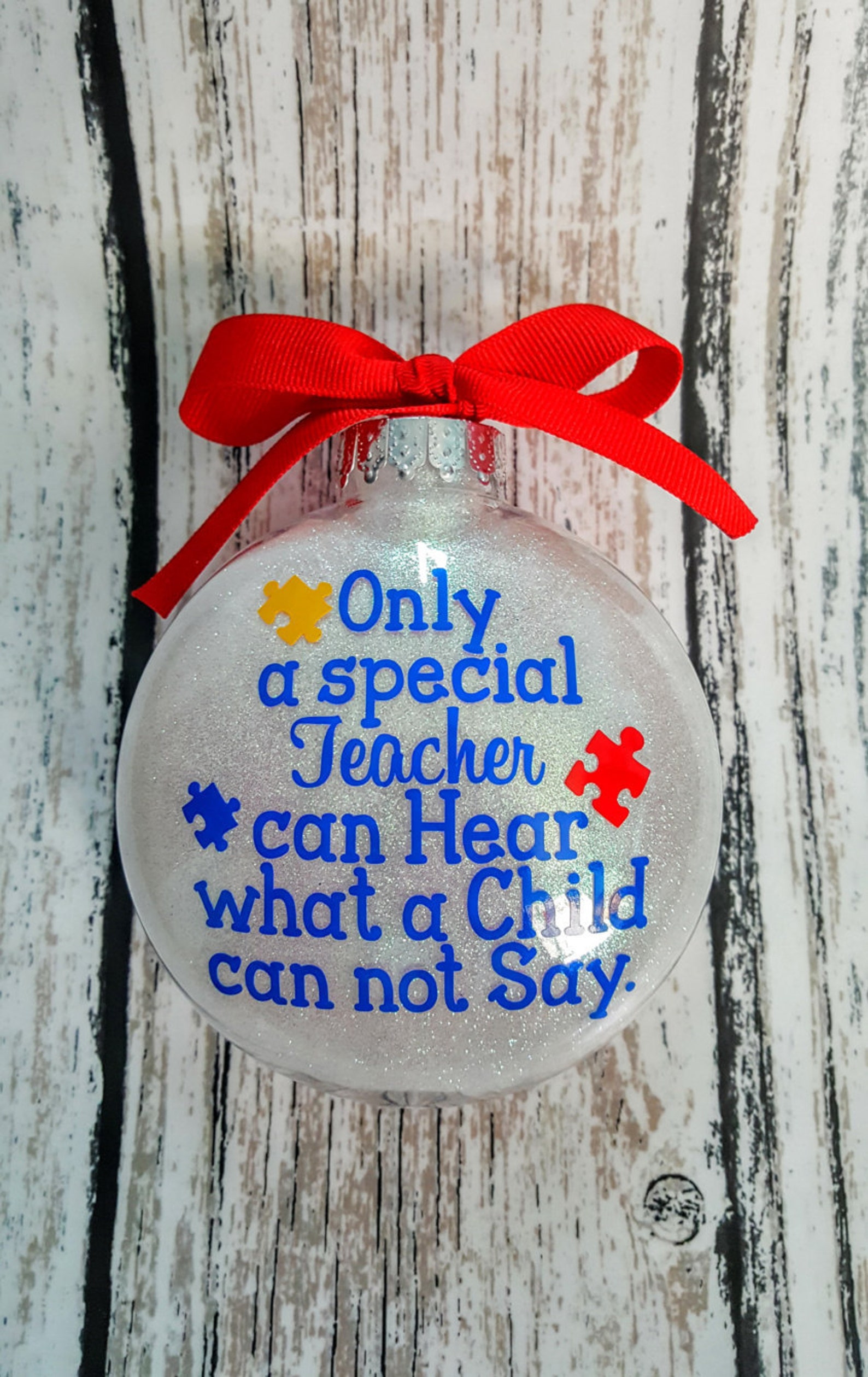 Autism Teacher Christmas Ornament Autism Awareness Ornament - Etsy