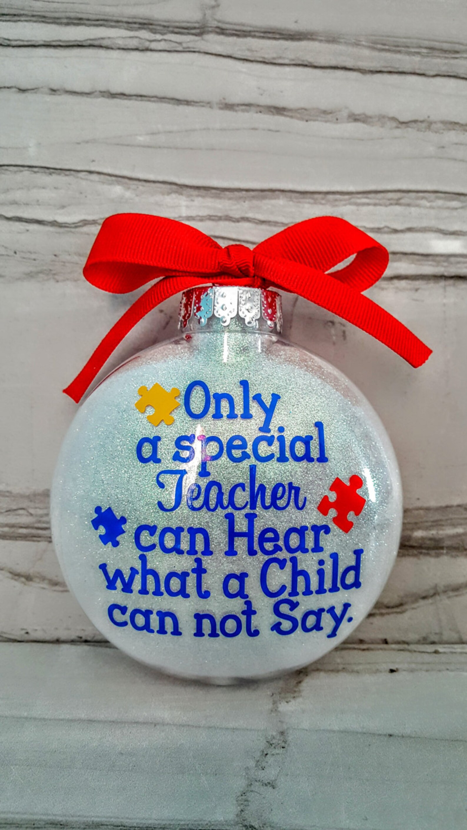 Autism Teacher Christmas Ornament Autism Awareness Ornament | Etsy