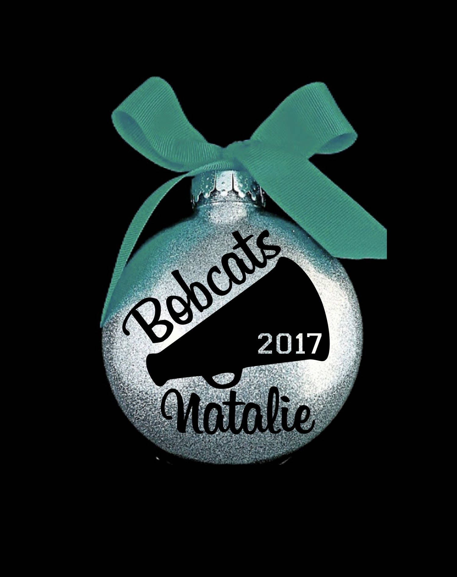 Cheerleader School Mascot with Name Christmas Ornament | Etsy