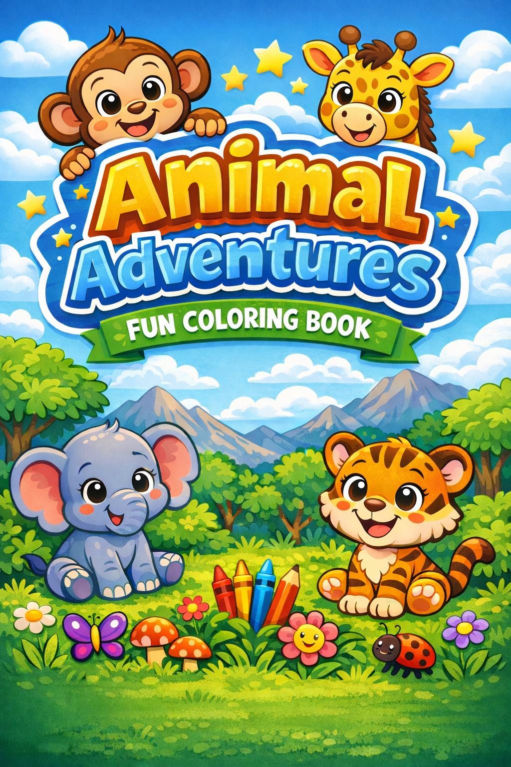 Animal Adventures Coloring Book | Fun Activity Pages (digital Download ...