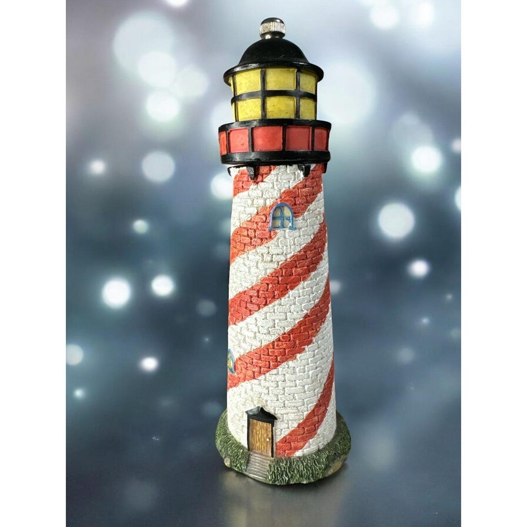Vintage Lighthouse Red and White Pepper Grinder 7.5" - Etsy