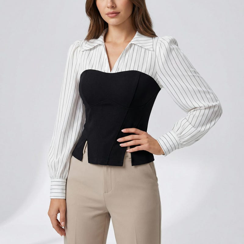 Corset Style Blouse - Etsy