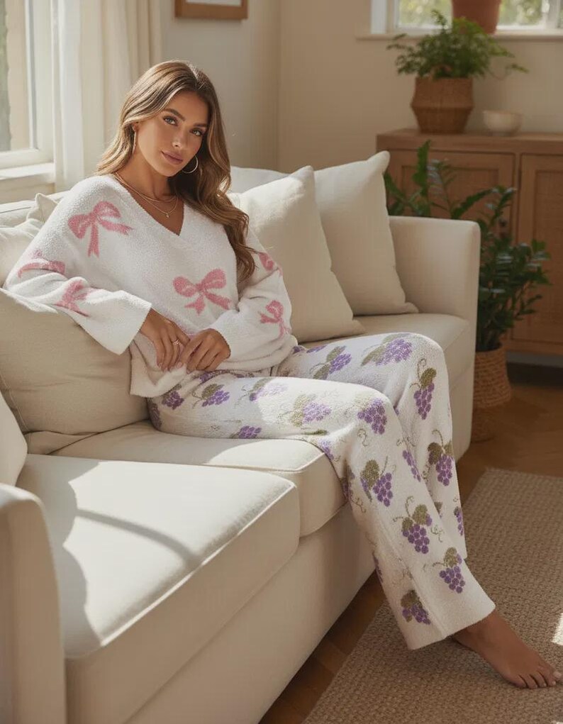 PDF Pajama Pattern for Women | Cozy Lounge Set Sewing Pattern | V Neck ...