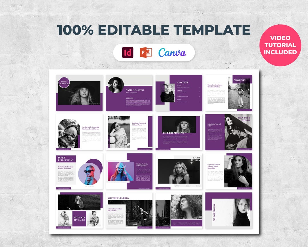 Adobe Indesign Portfolio Template, Personalized Portfolio, Personal ...