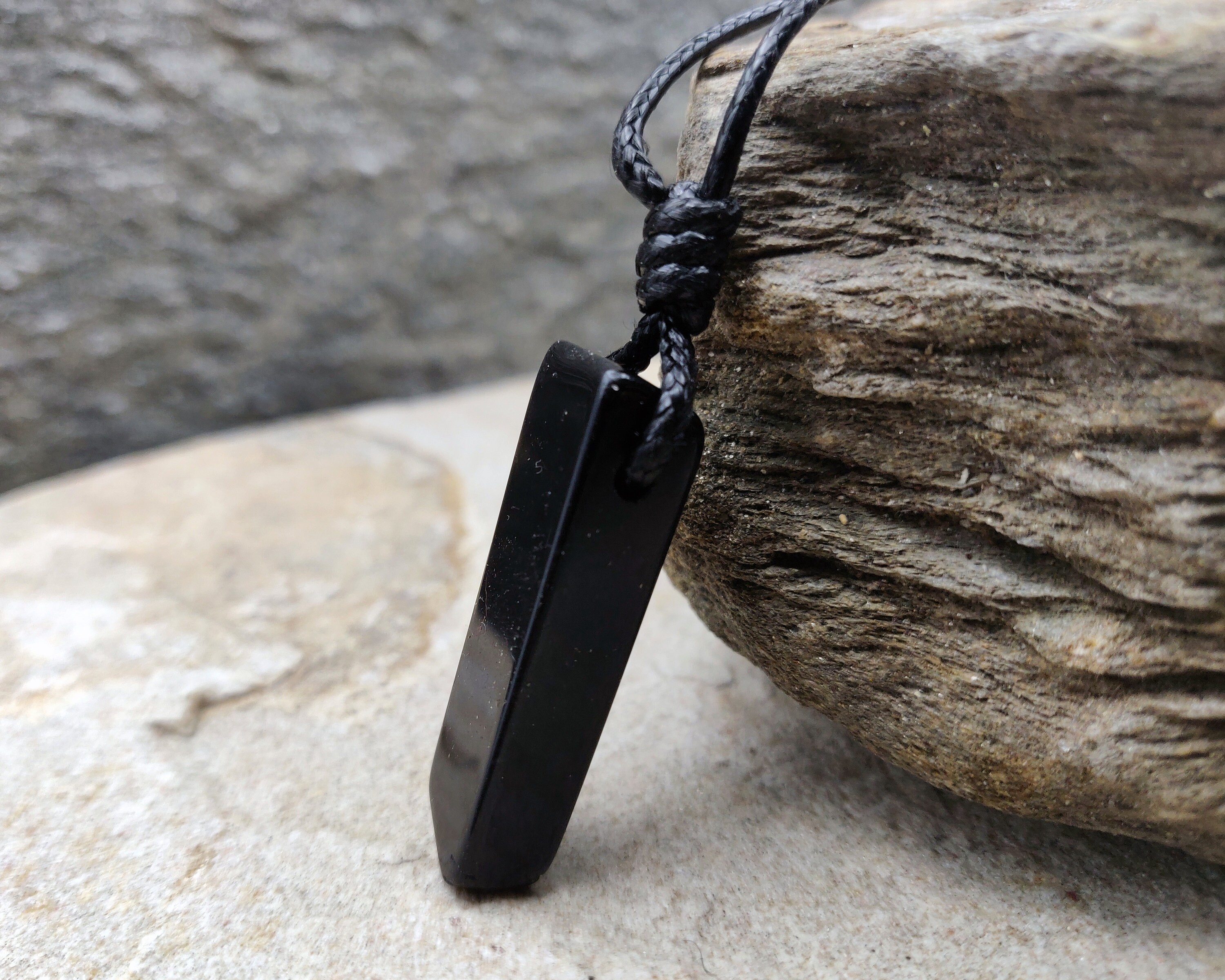 Black Obsidian Necklace Men's Jewelry Protection Amulet | Etsy