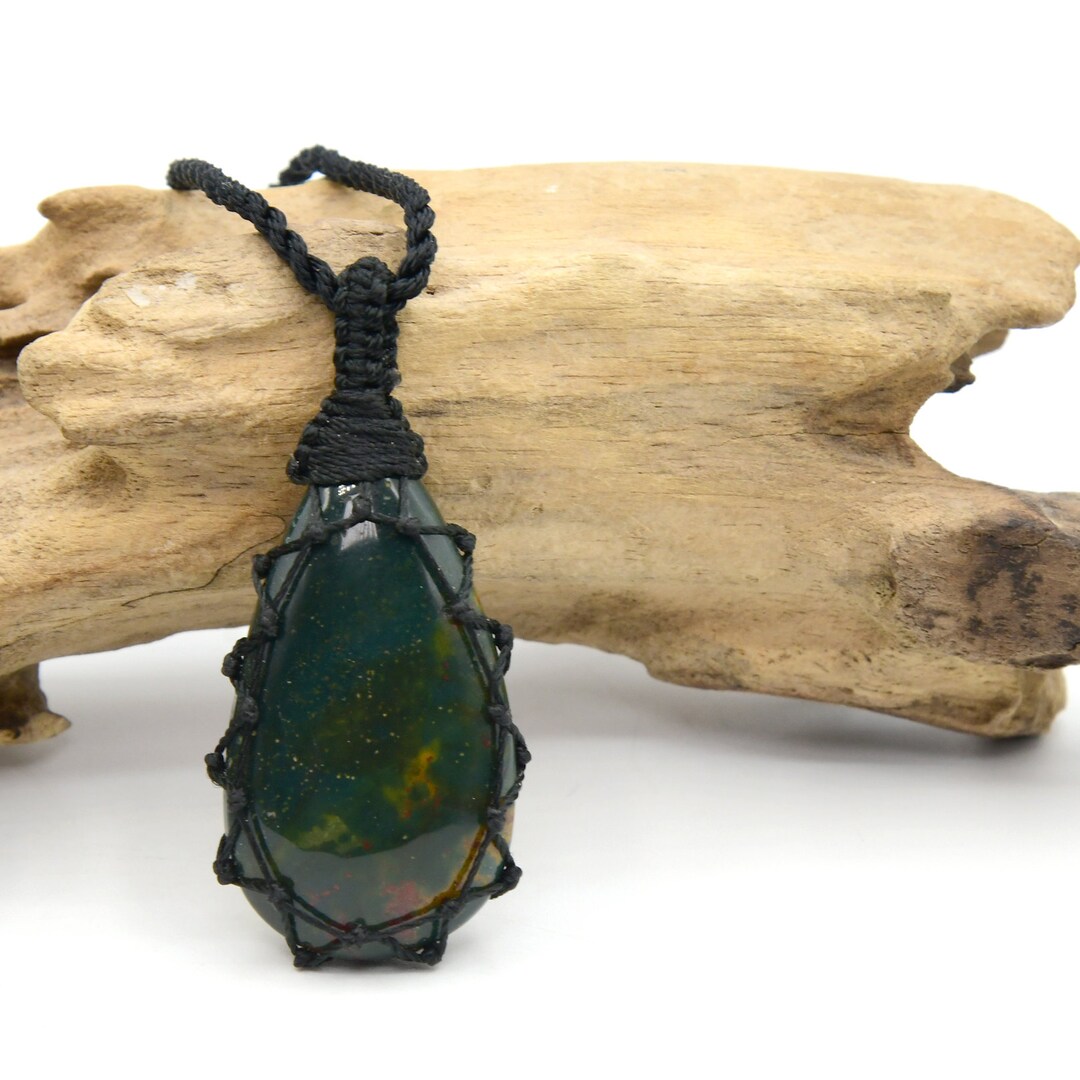 Dark Green Bloodstone Jewelry, Viking Pendant for Man, Blood Stone ...