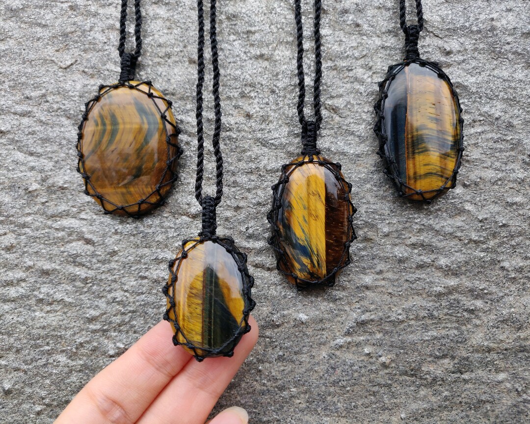 Hawk Eye Necklace Blue Tiger Eye Pendant Ethical Men's - Etsy