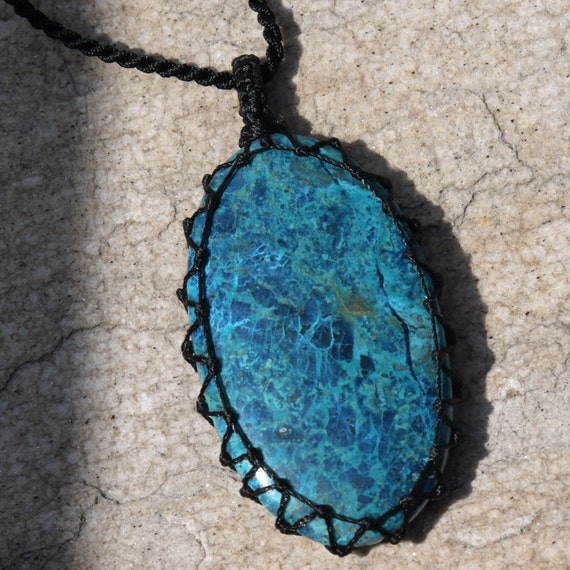 Azurite Stone Necklace Blue Turquoise Jewelry Spiritual Mens Gifts for Birthday Bohemian Surfer Jewelry Etsy